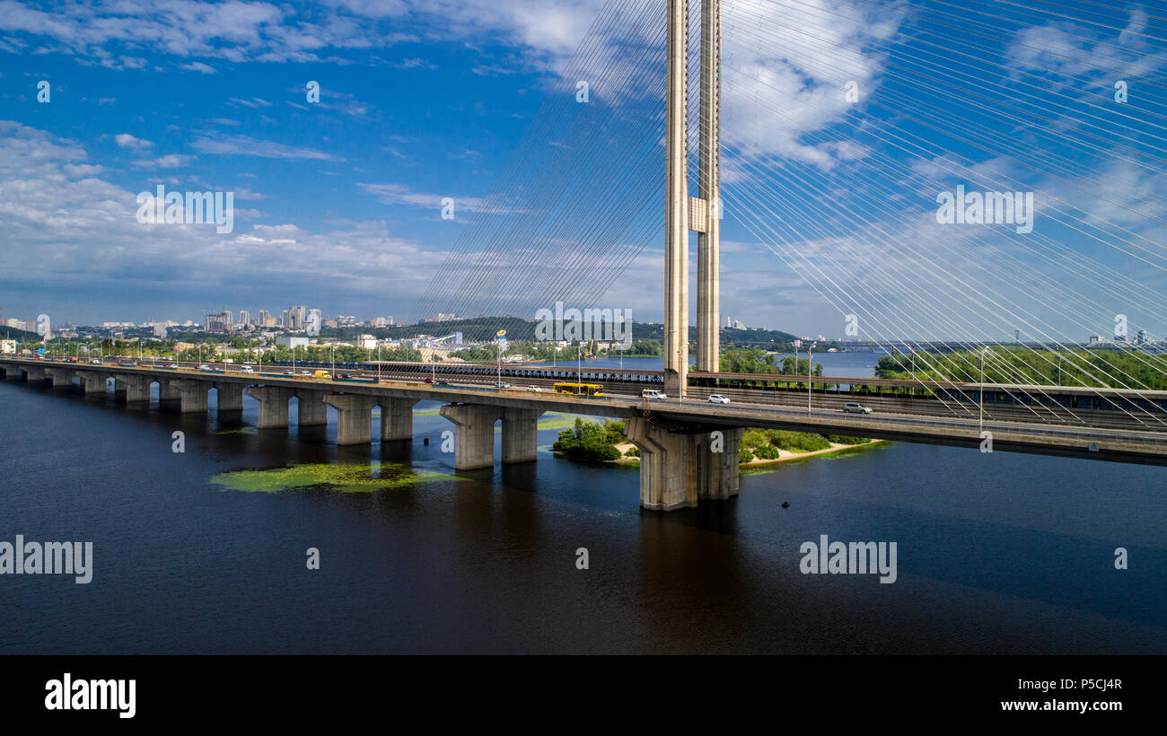 Aerial view of the South Bridge. Aerial view of South subway cable ...