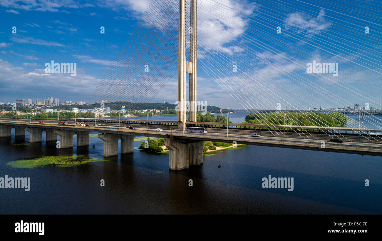 Aerial view of the South Bridge. Aerial view of South subway cable ...