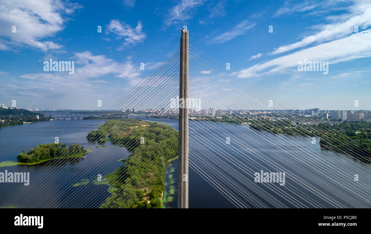 Aerial view of the South Bridge. Aerial view of South subway cable ...