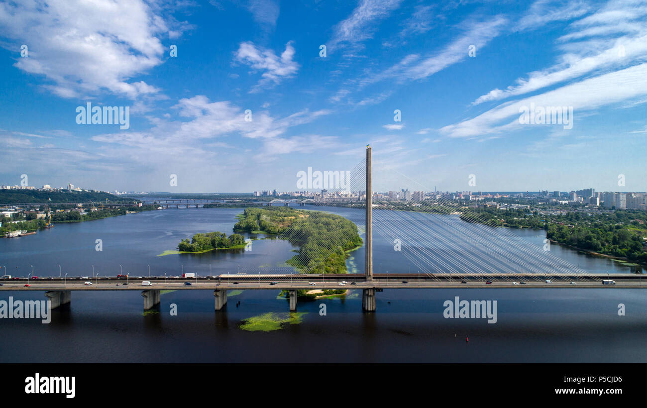 Aerial view of the South Bridge. Aerial view of South subway cable ...