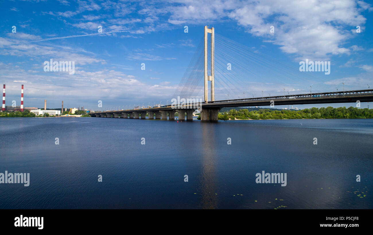 Aerial view of the South Bridge. Aerial view of South subway cable ...