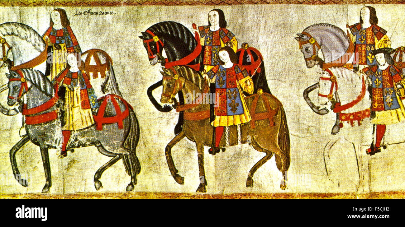 N/A. A group of English officers of arms from a tournament book of the ...