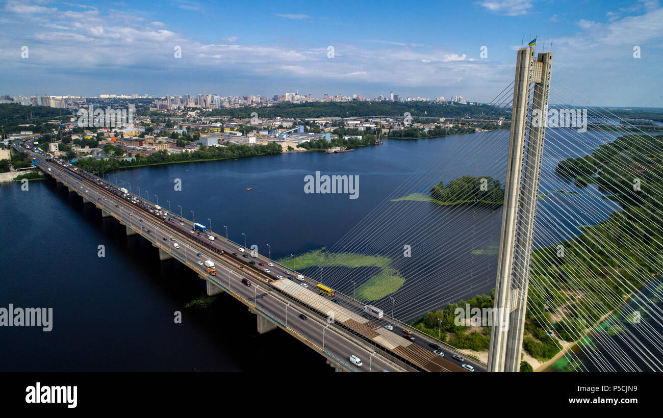 Aerial view of the South Bridge. Aerial view of South subway cable ...