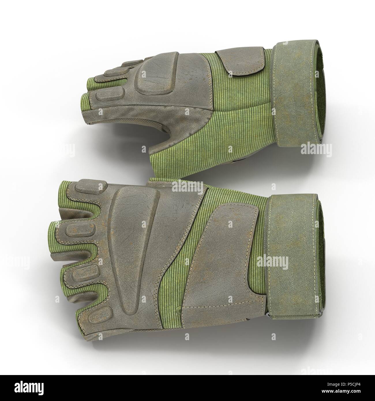 Tactical military short finger gloves, detail of part of Us soldier ...