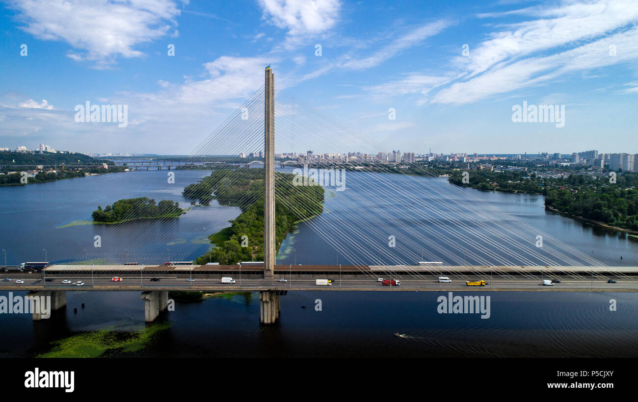 Aerial view of the South Bridge. Aerial view of South subway cable ...