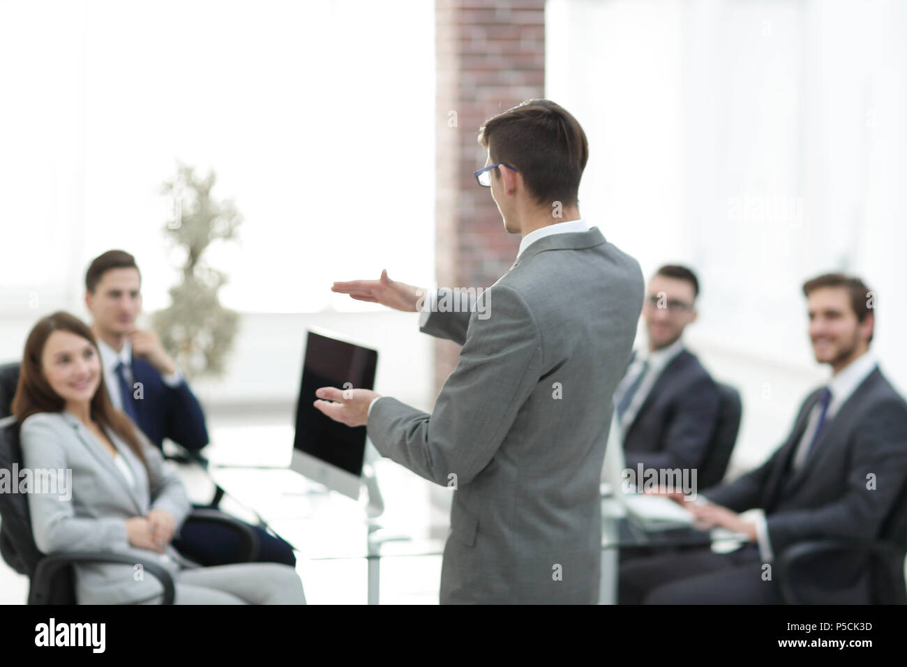 Business conference at modern office, seminar Stock Photo - Alamy