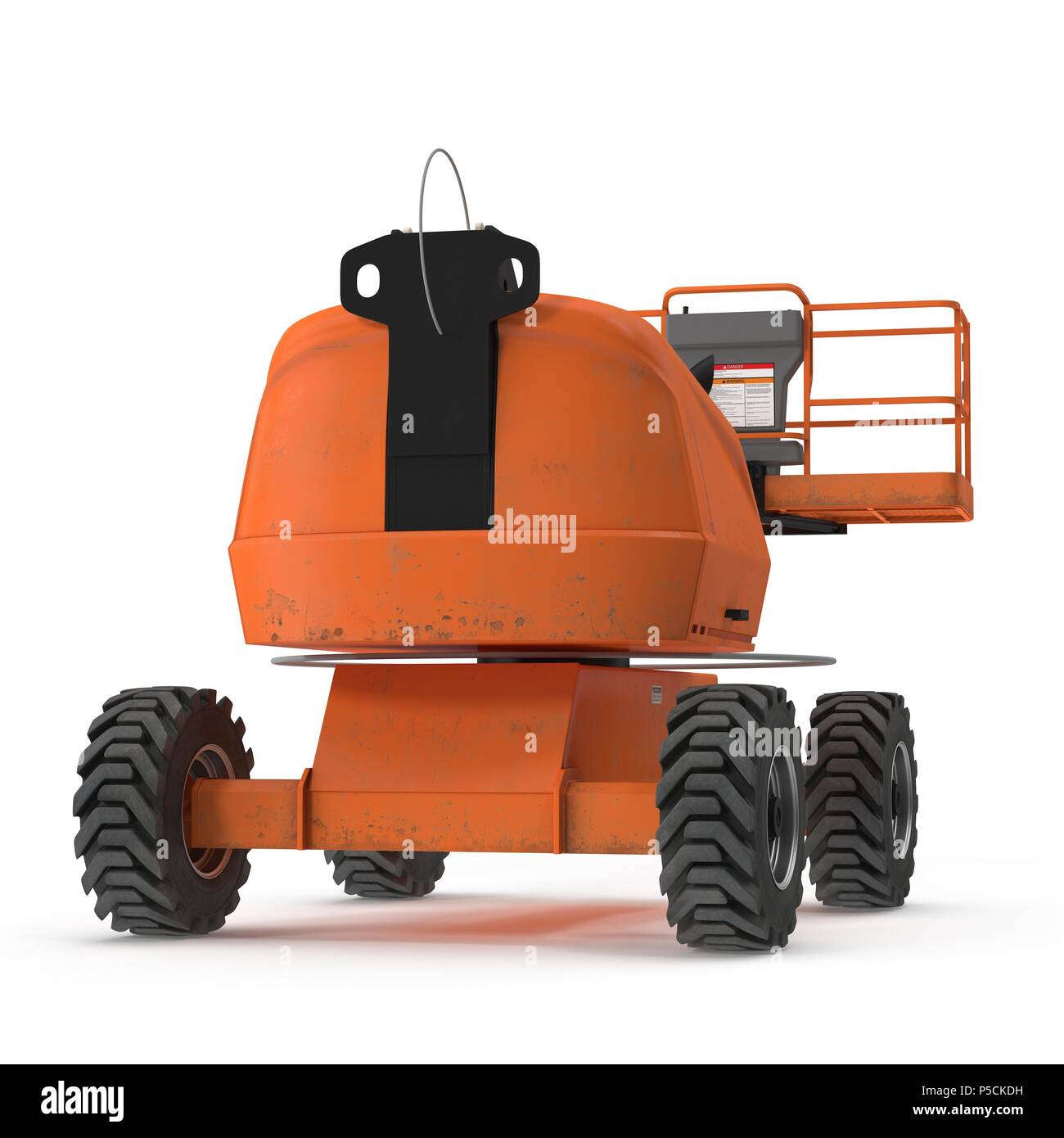 Engine Powered Scissor Lift on white. 3D illustration Stock Photo - Alamy