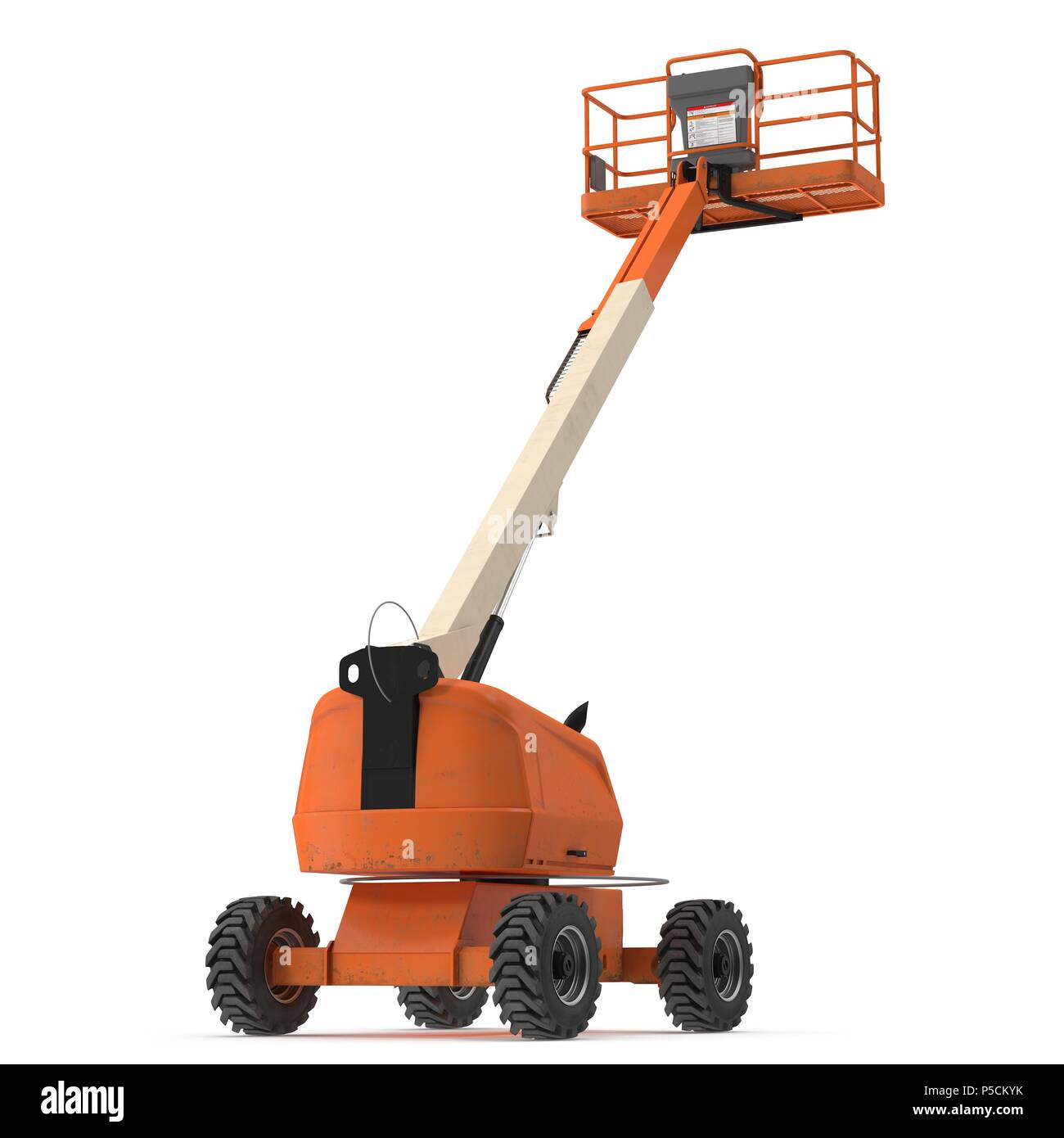 Orange and white boom lift hi-res stock photography and images - Alamy