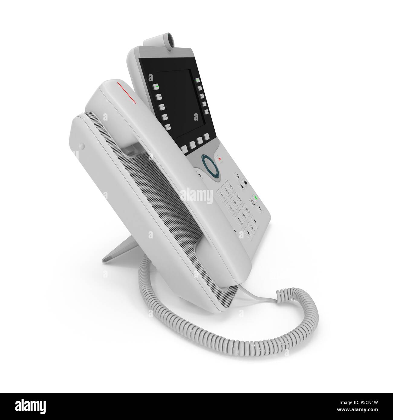 VOIP phone IP phone isolated on a white. 3D illustration Stock Photo ...