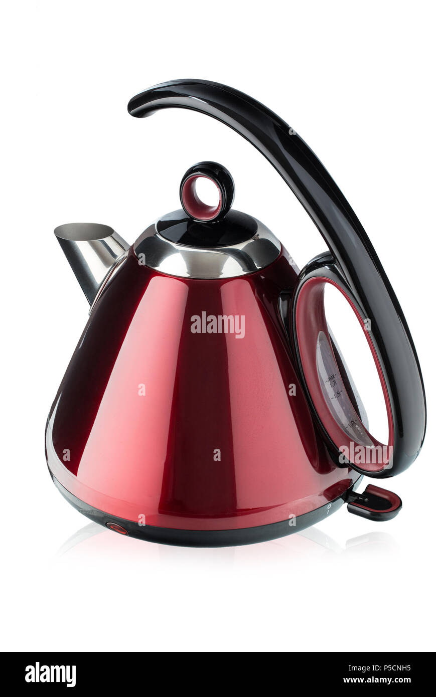 red electric kettle isolated on white background. clipping path Stock ...