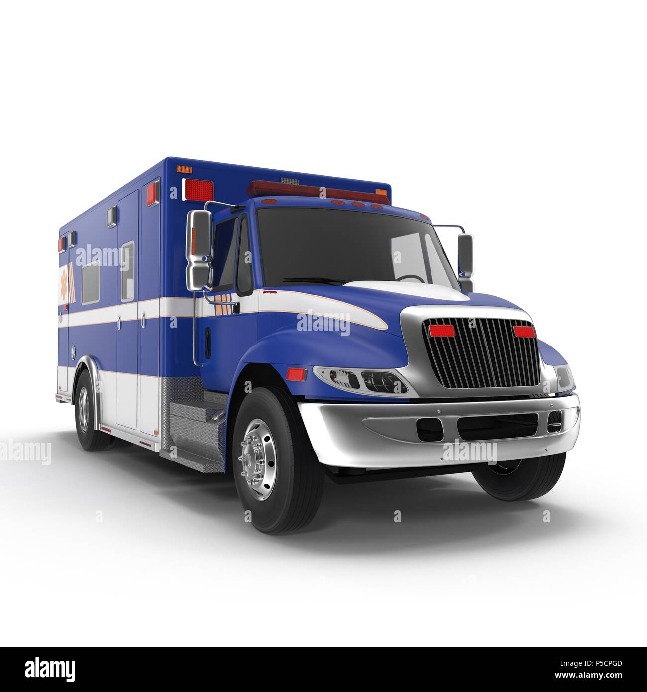 Paramedic Van isolated on white. 3D Illustration Stock Photo - Alamy