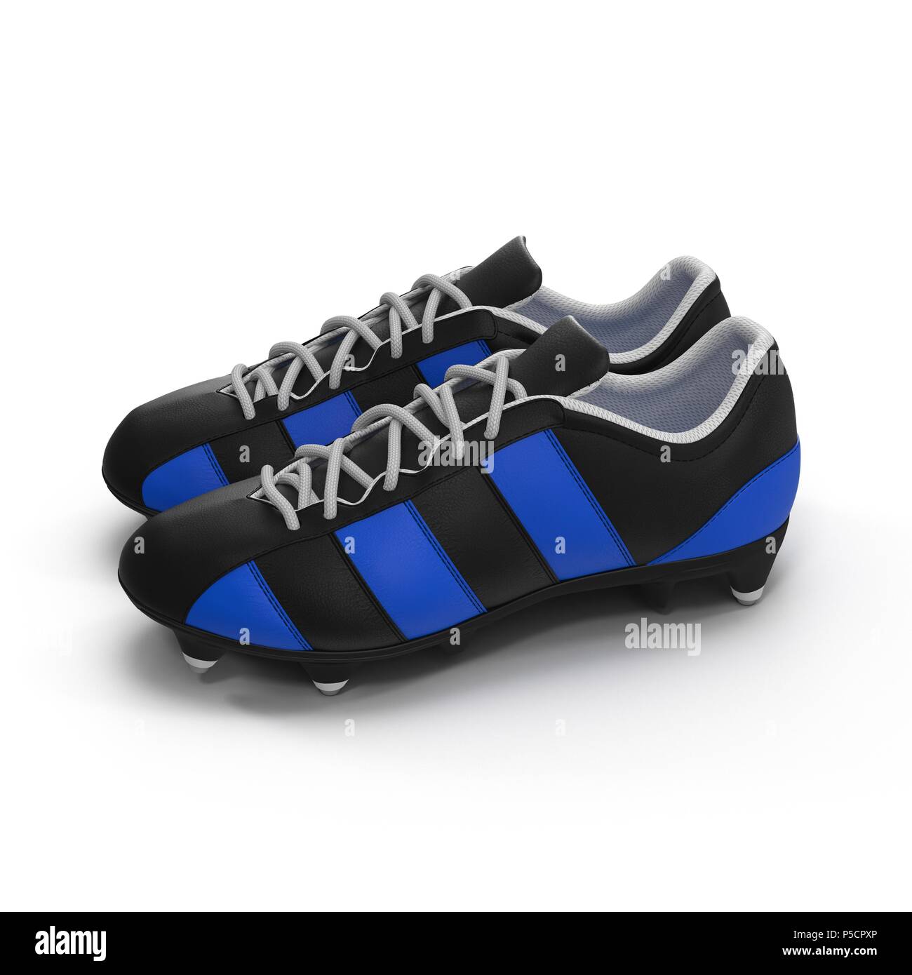 Football boots on white. 3D illustration Stock Photo - Alamy