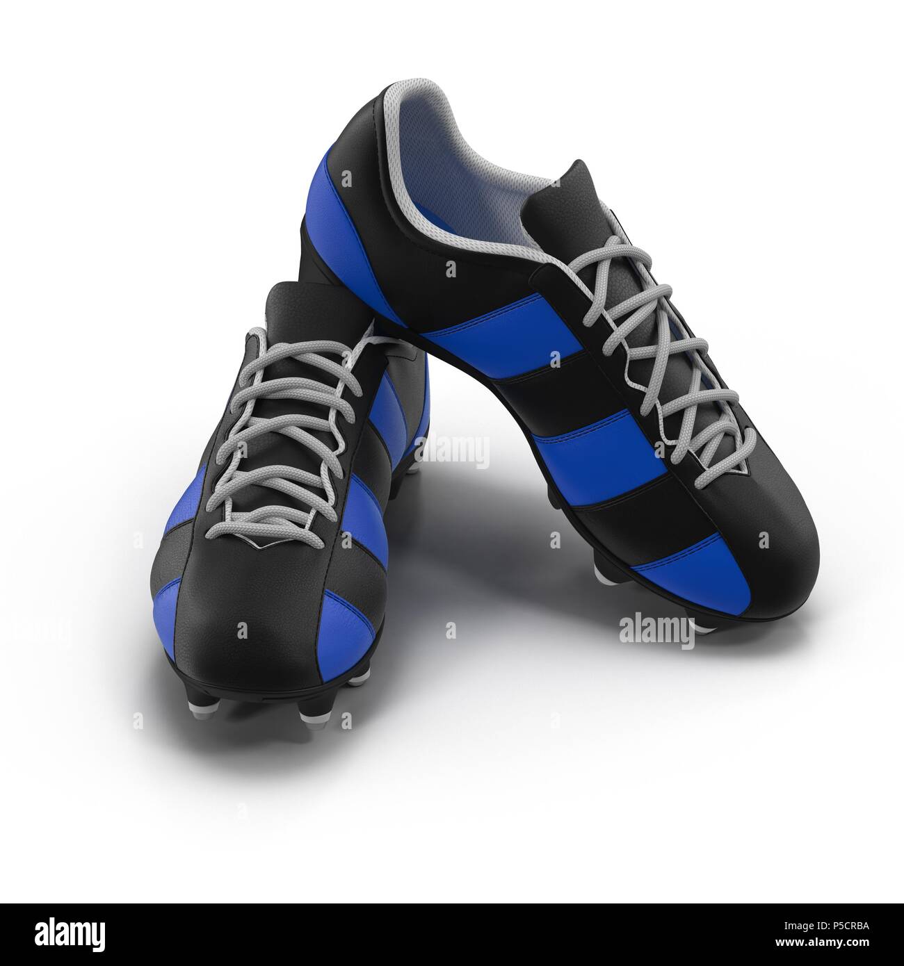 Outdoor soccer cleats shoes on white. 3D illustration Stock Photo - Alamy