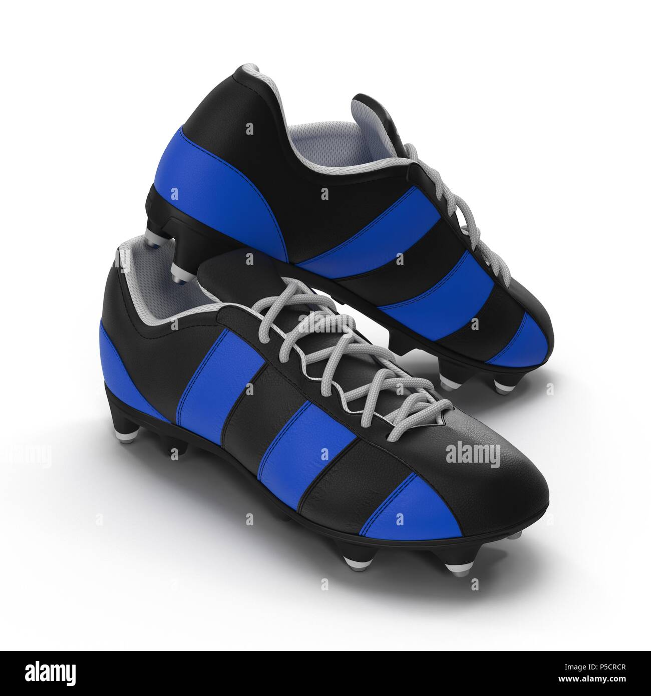 Outdoor soccer cleats shoes on white. 3D illustration Stock Photo - Alamy