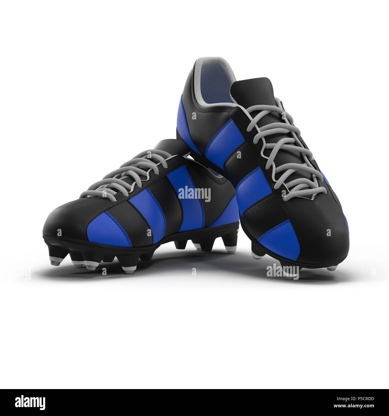 Outdoor soccer cleats shoes on white. 3D illustration Stock Photo - Alamy