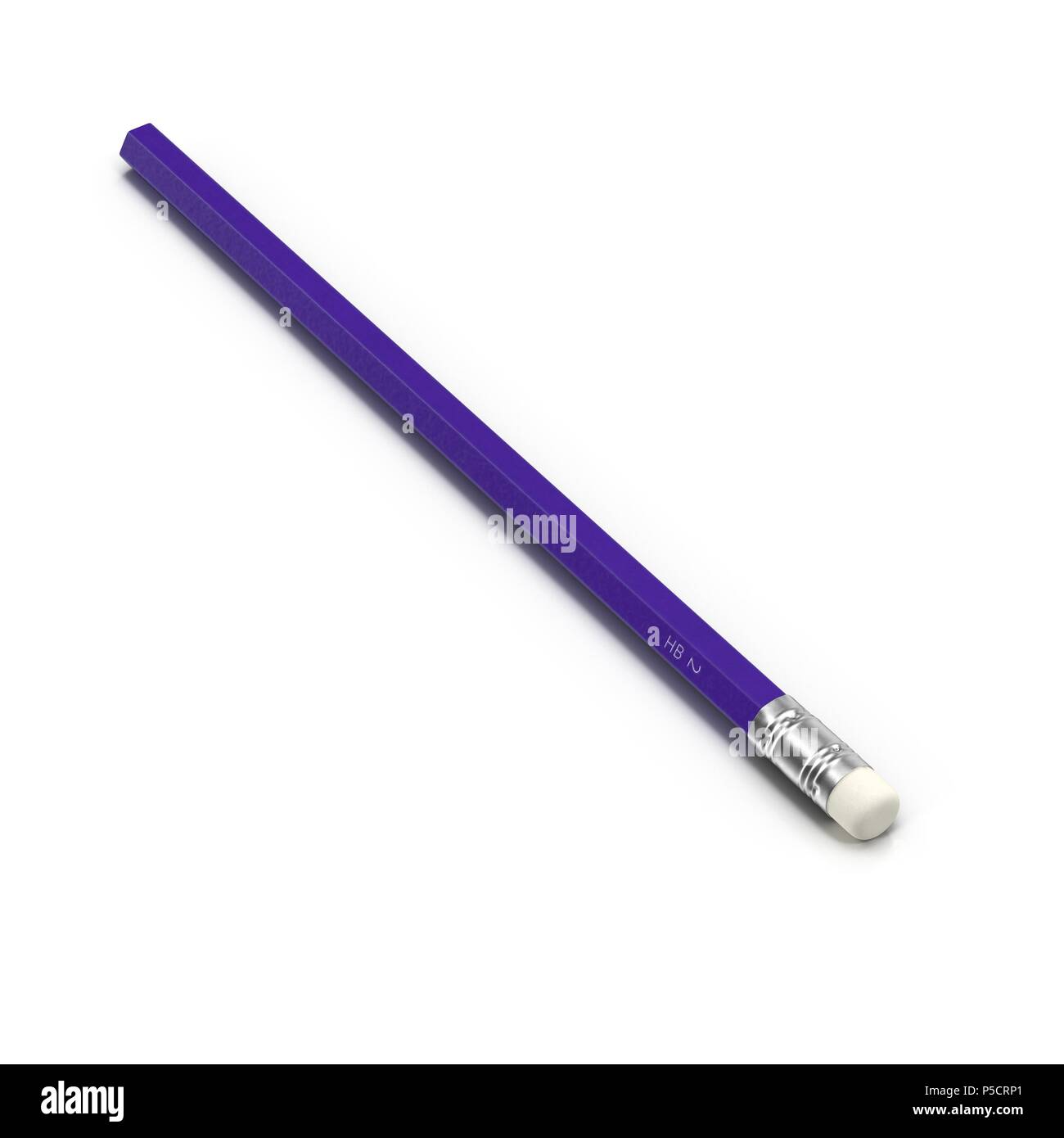 Unsharpened Pencil on white. 3D illustration Stock Photo - Alamy