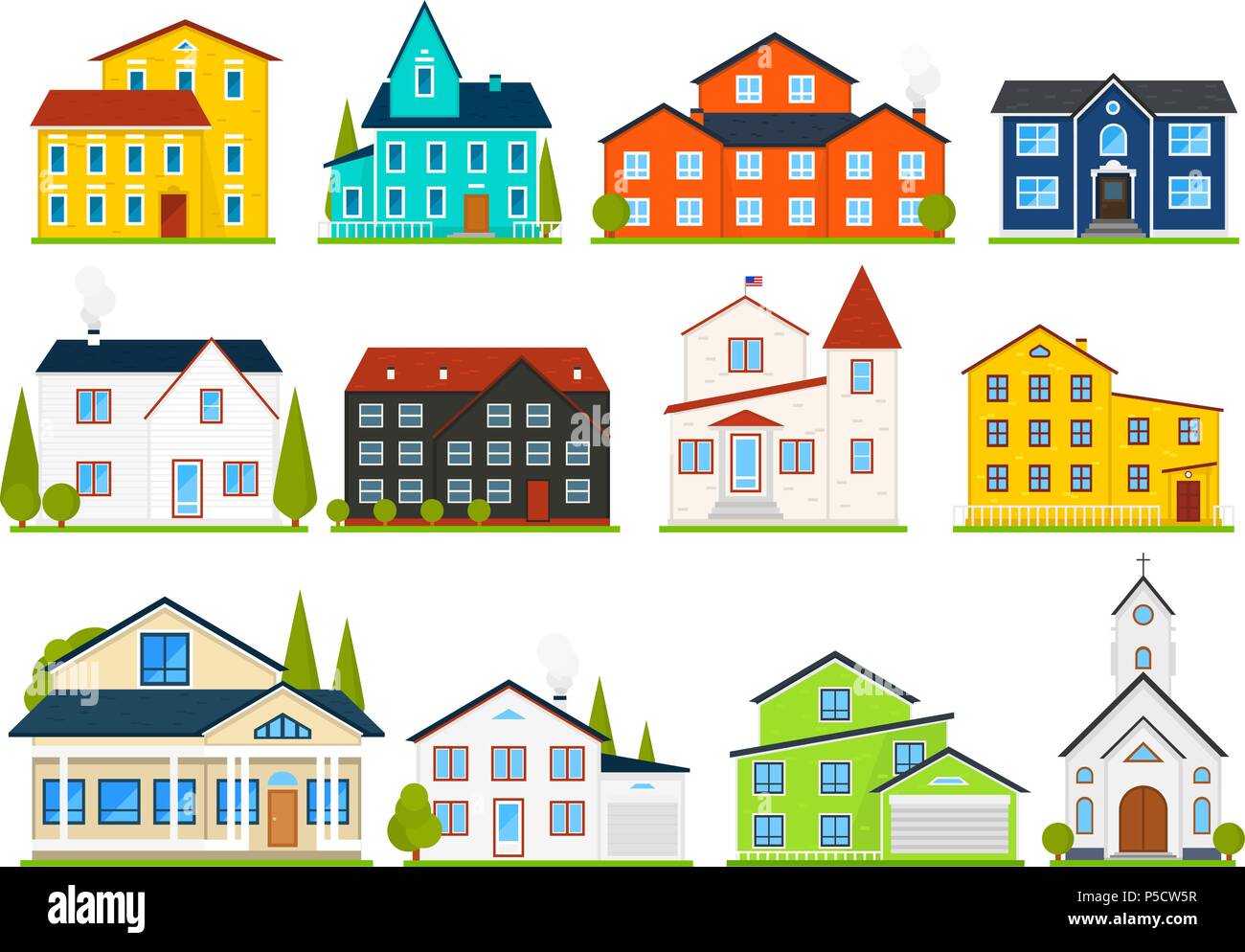 Little cute house or apartments. Family american townhouse ...