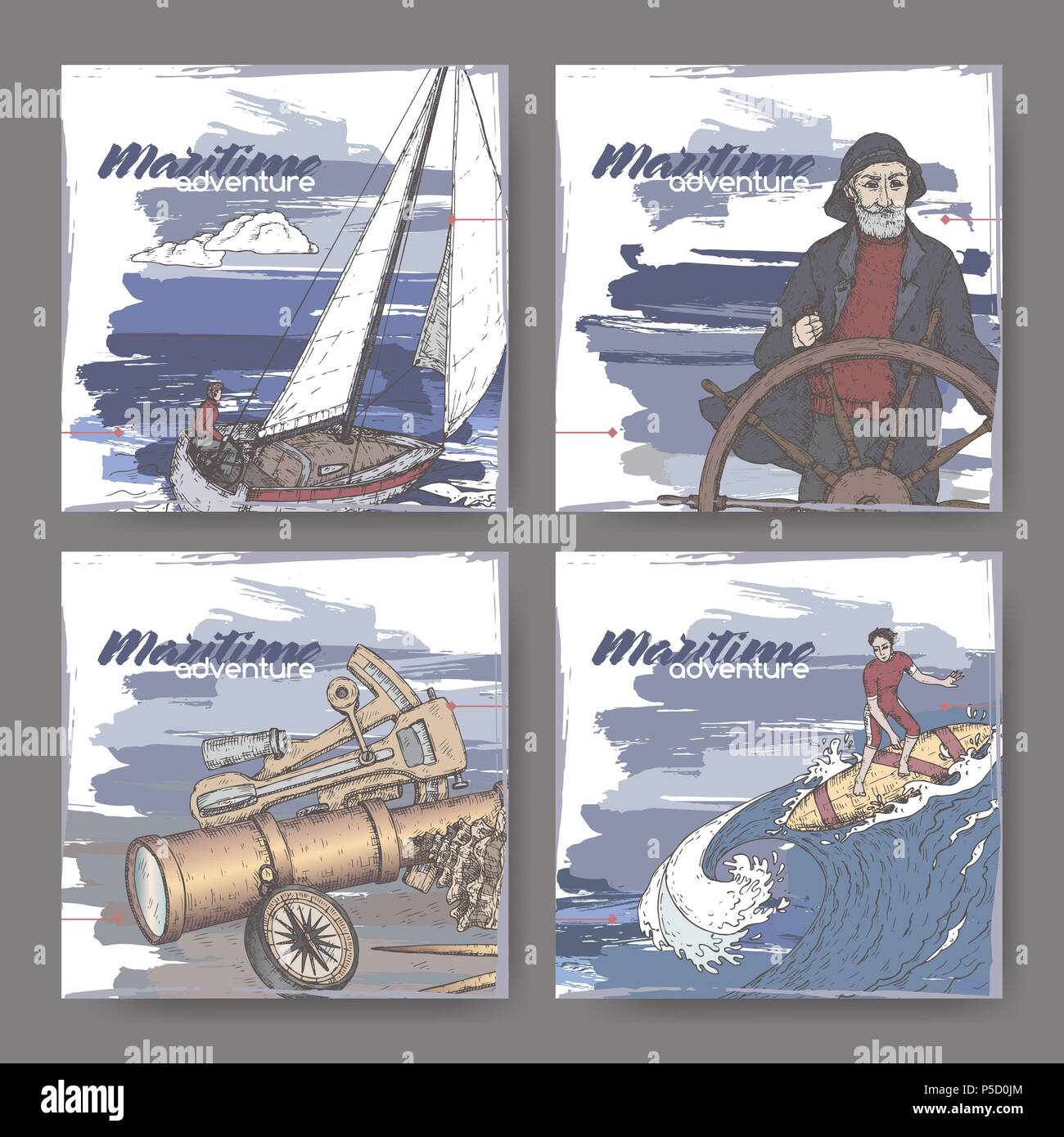 Helmsman yacht Stock Vector Images - Alamy