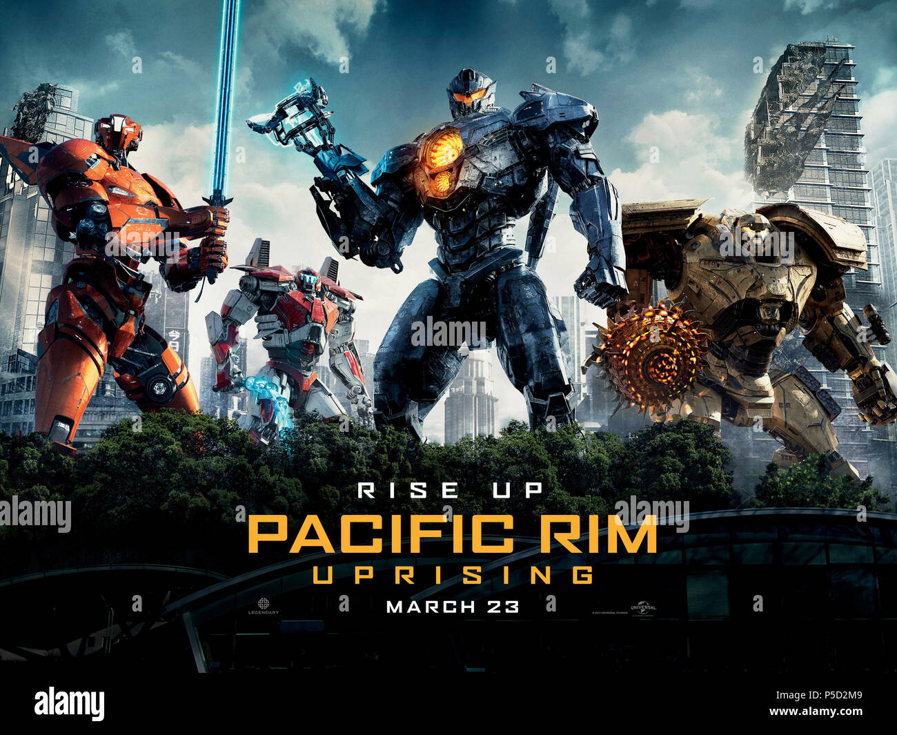 PACIFIC RIM UPRISING, British poster, l-r: Saber Athena, Guardian Bravo ...