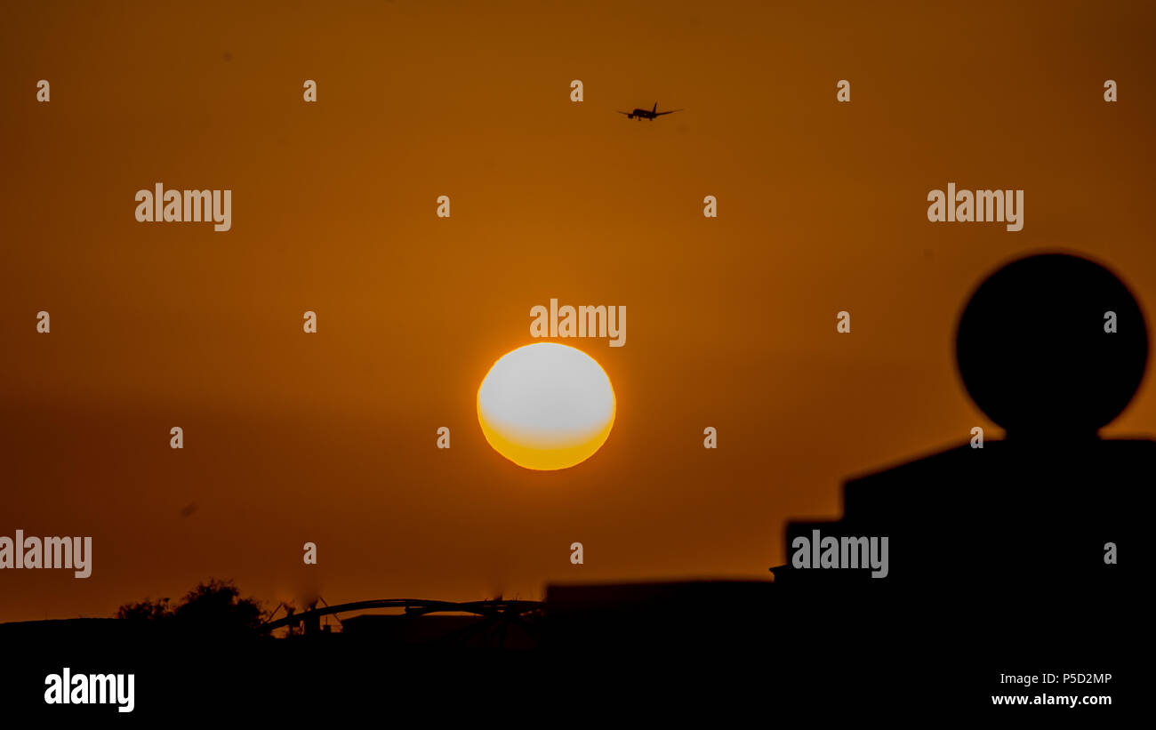 Golden Sun set in Muscat, Oman Stock Photo - Alamy