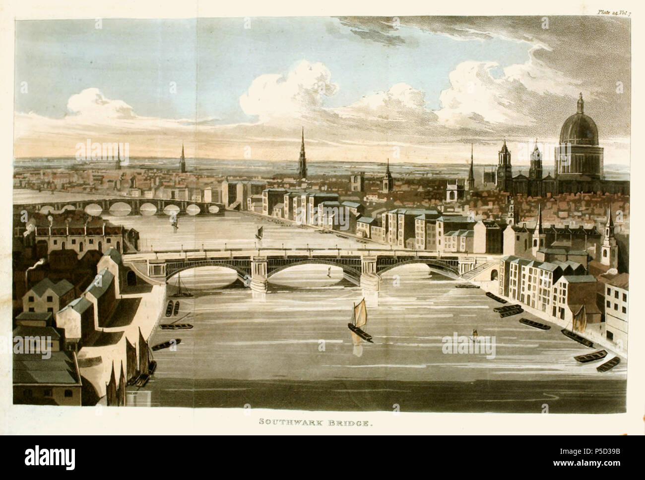 N/A. English: The design of the original Southwark Bridge in London ...