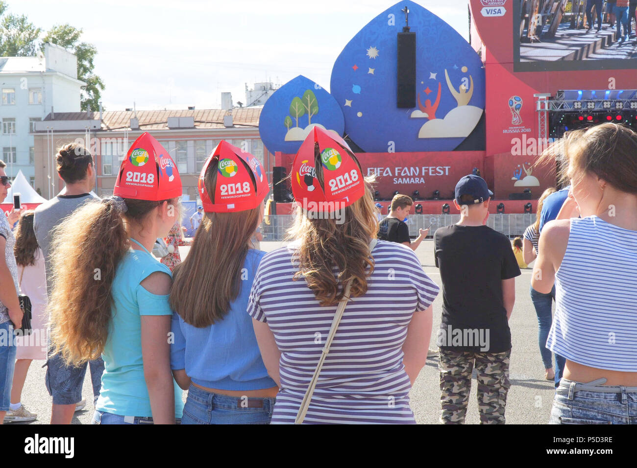Russian girls are fans of the 2018 FIFA world Cup in Samara Stock Photo ...