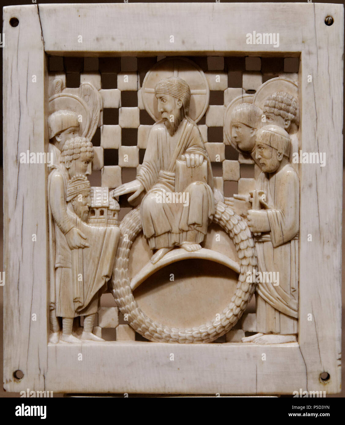 Plaque with Christ Receiving Magdeburg Cathedral from Emperor Otto I ...