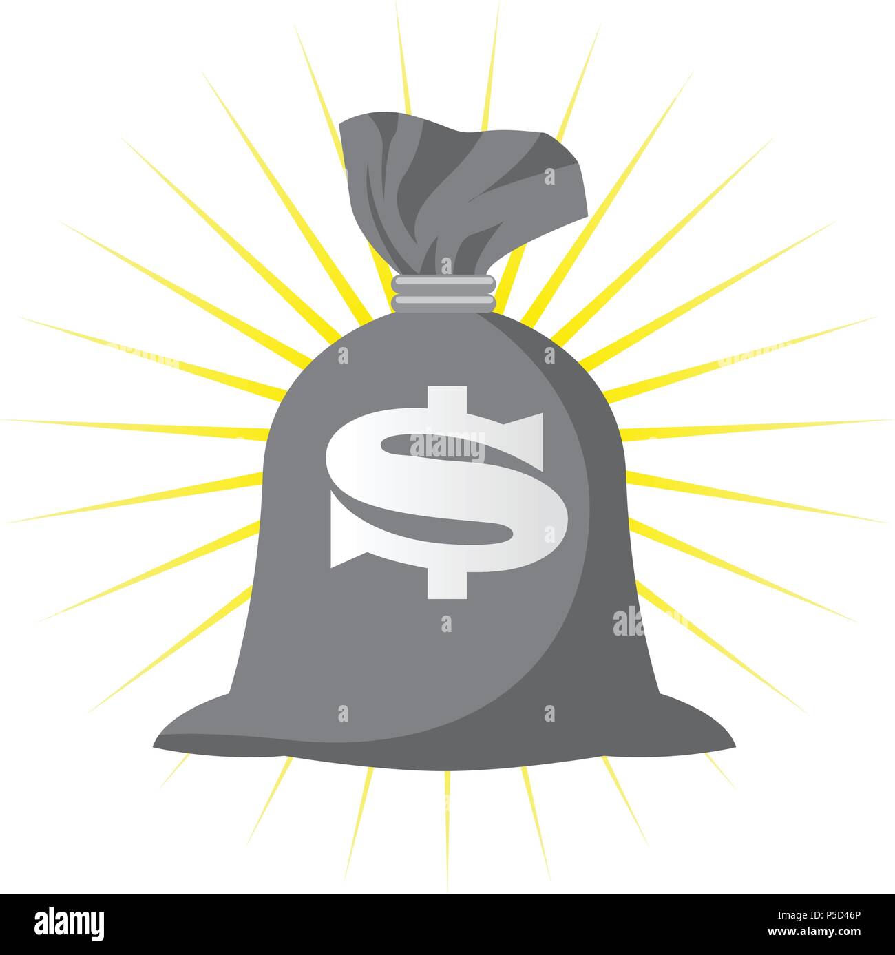 Sack full of money with dollar sign - wealth or riches concept Stock ...