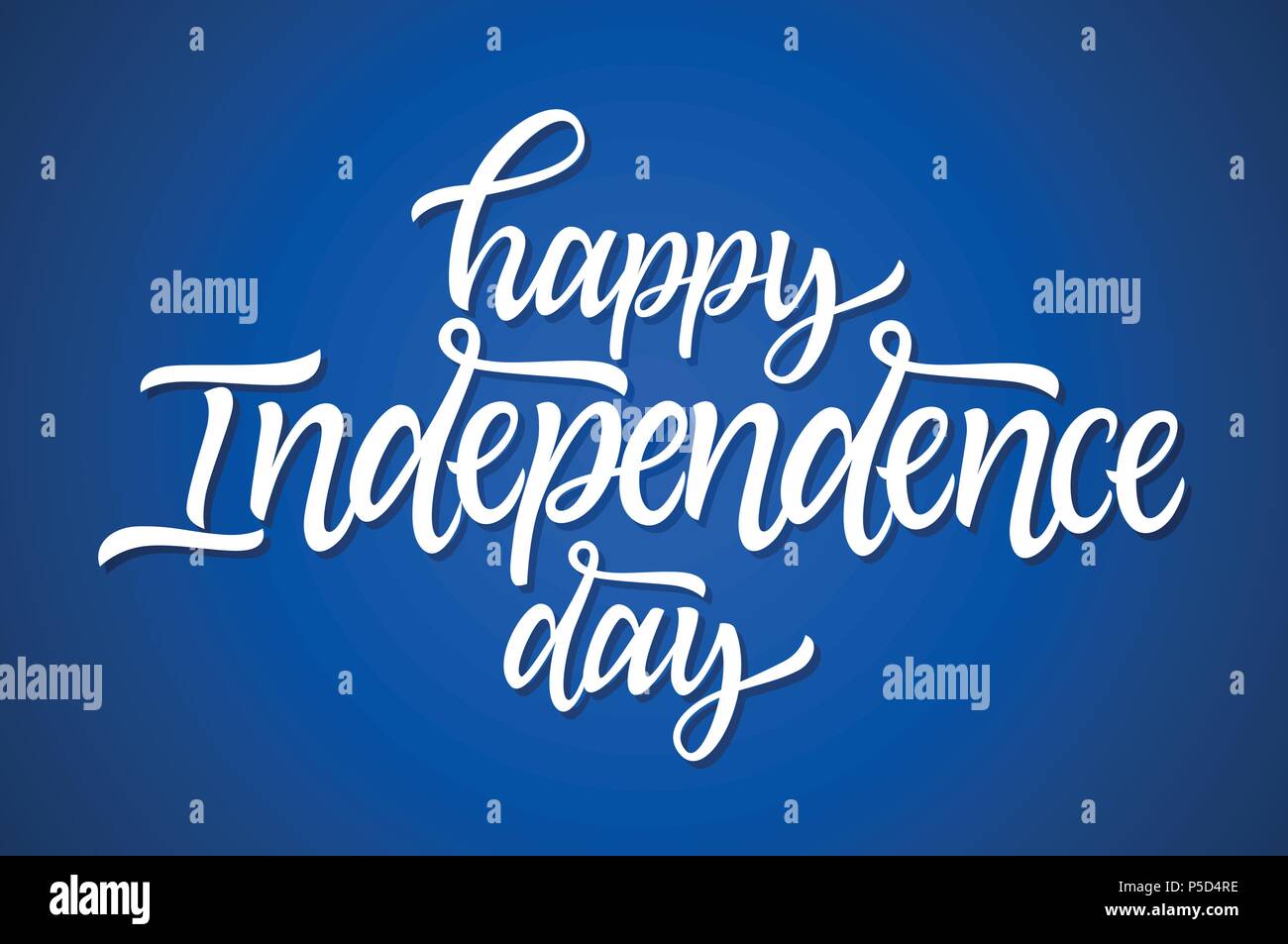 Happy Independence Day - vector hand drawn brush lettering Stock Vector ...