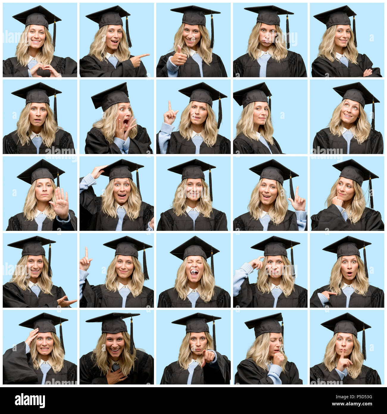 Happy graduates blue hi-res stock photography and images - Alamy