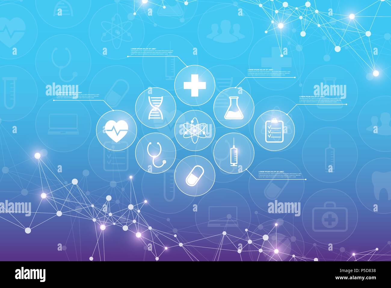 Abstract dna molecule vector business infographic with medical health ...