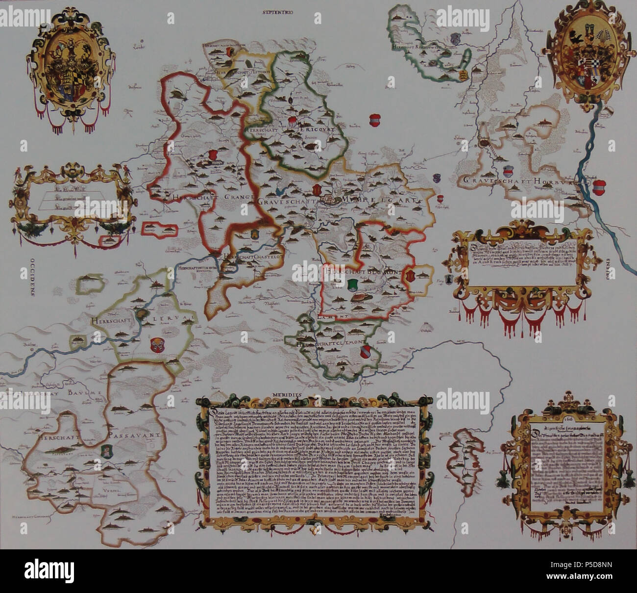 278 Carte de Montbéliard 1616 Stock Photo - Alamy