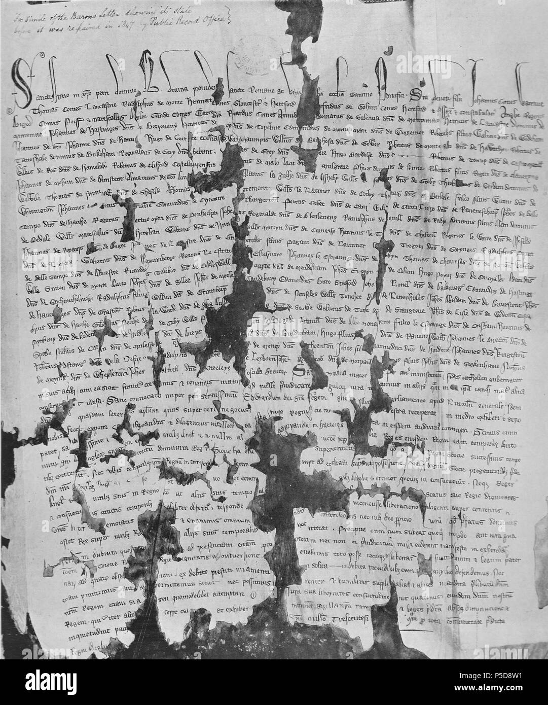 N/A. Barons' Letter, 1301 to the Pope, exemplar B, held at National ...