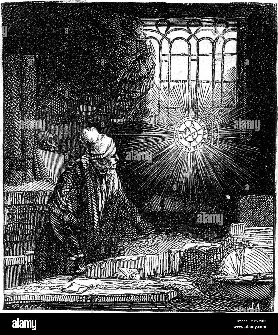 N/A. English: A Scholar in his Study by Rembrandt. circa 1874. Piaul ...