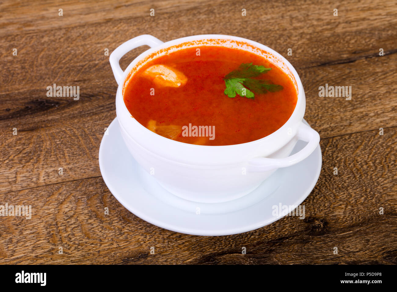 Russian Solyanka soup with parsley Stock Photo - Alamy