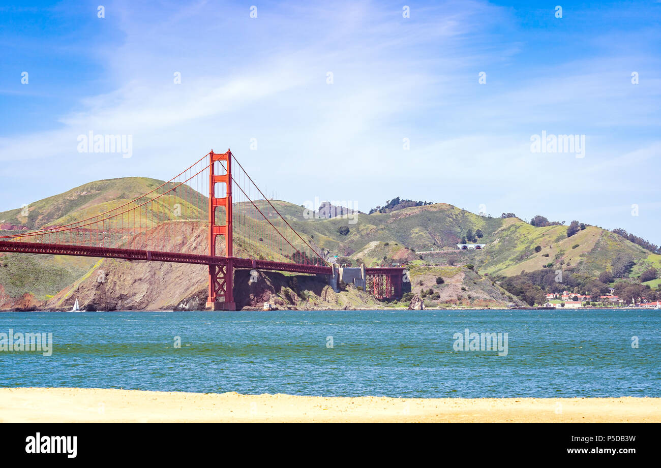 Golden Gate bridge in San Francisco California USA West Coast of ...