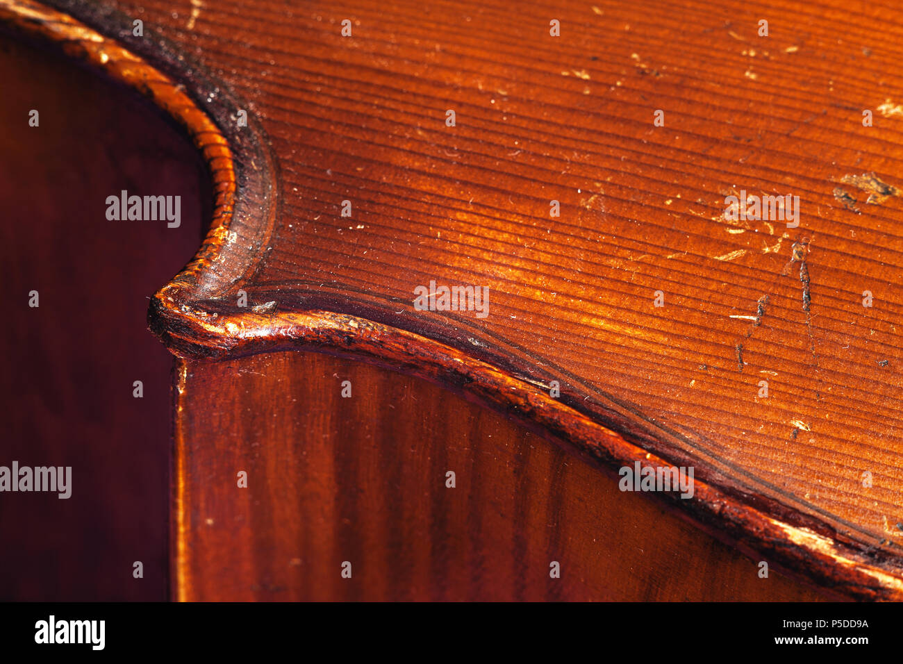 Details of an old dusty cello, closeup view on body wood parts Stock ...