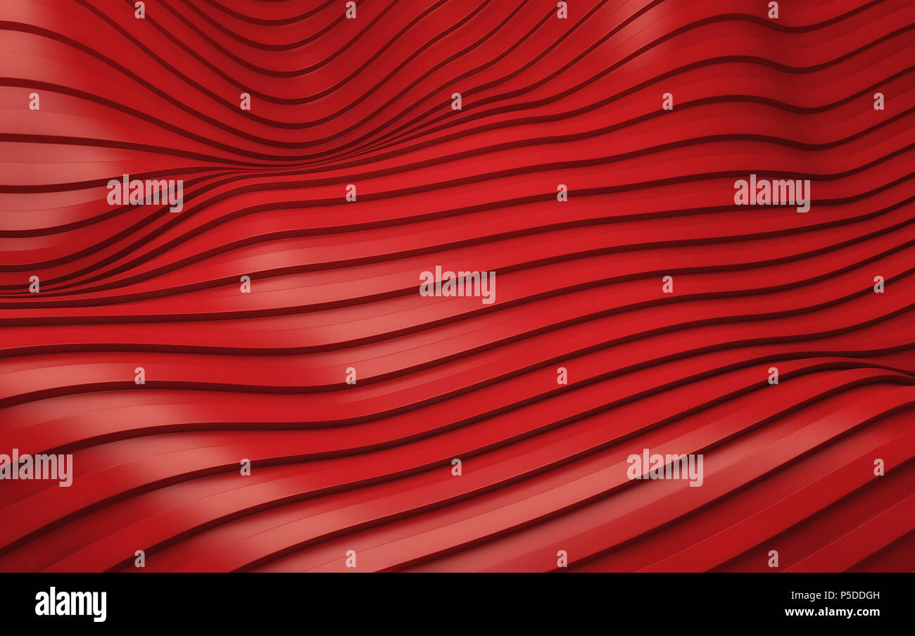 Red stripe waves futuristic background. 3d rendering Stock Photo - Alamy