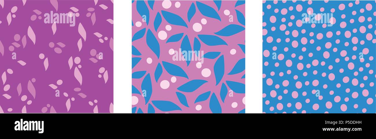 Fuchsia Foliage and Polka Dots Patterns Stock Vector Image & Art - Alamy
