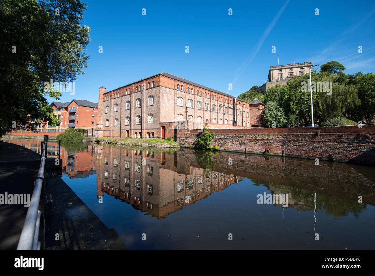 Reflections in the Canal at Nottingham City Waterfront, Nottinghamshire ...