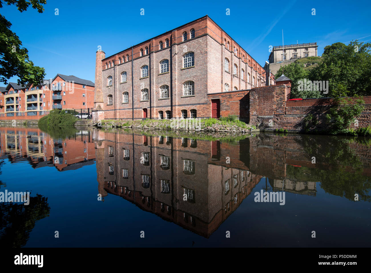 Reflections in the Canal at Nottingham City Waterfront, Nottinghamshire ...