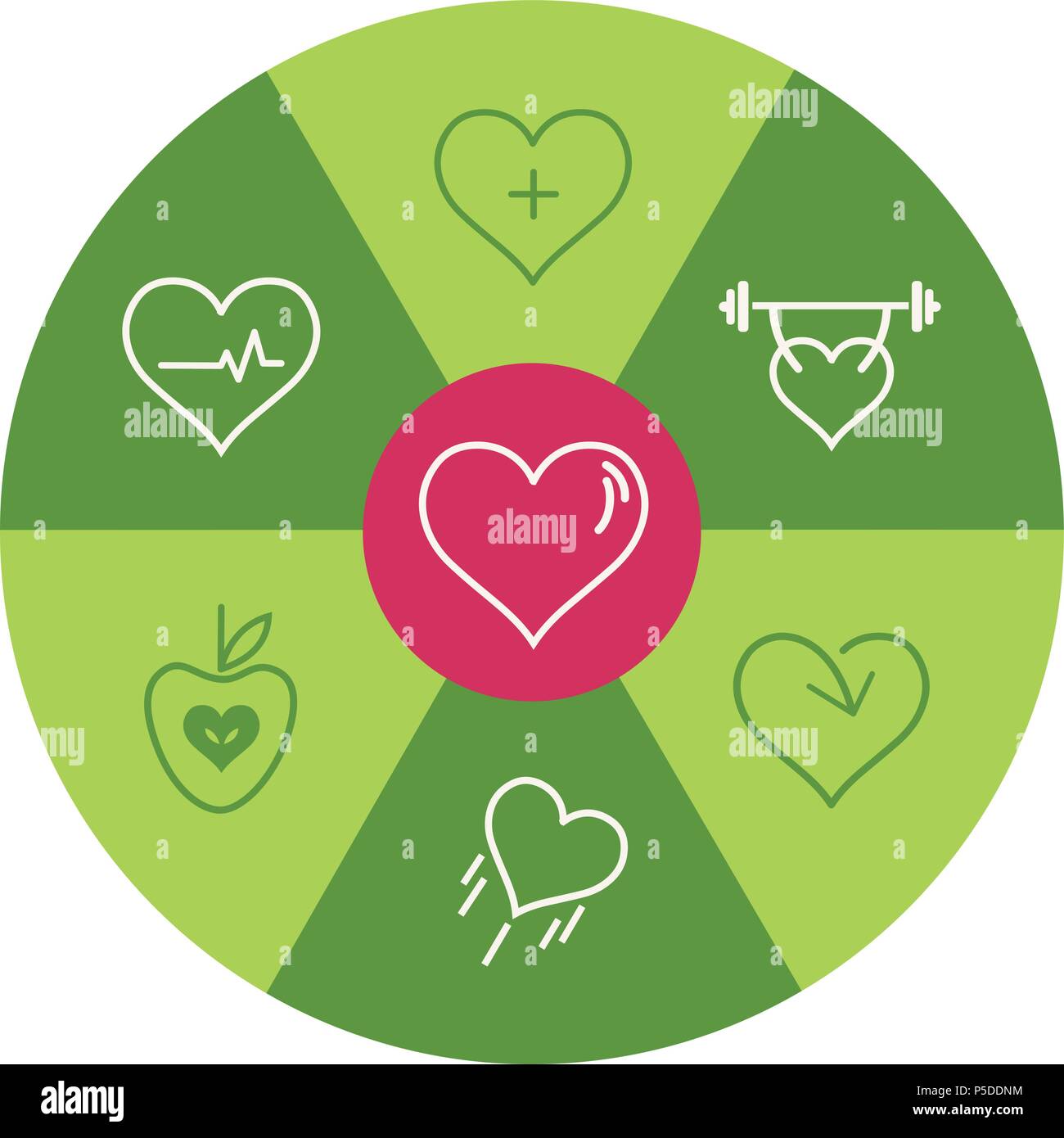 Healthy Heart Icon Wheel Stock Vector Image & Art - Alamy
