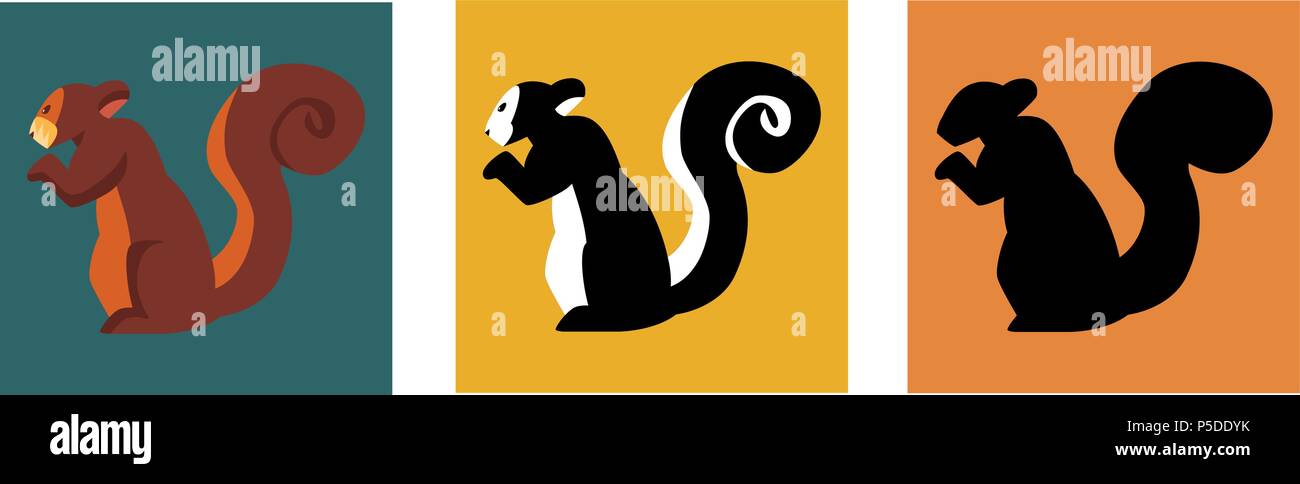 Squirrel Color Variation Stock Vector Image & Art - Alamy