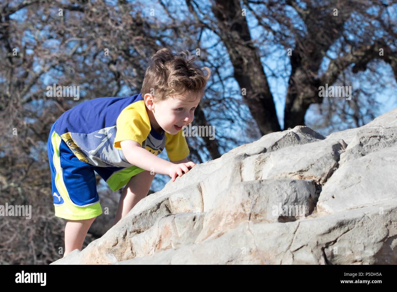 Boy At Playground Stock Photo - Alamy