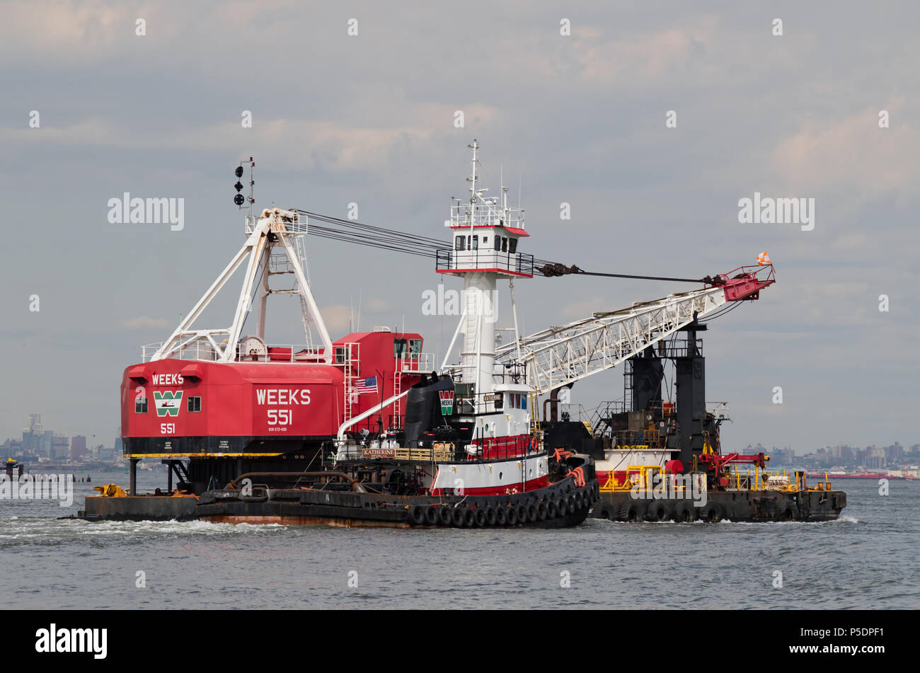 Weeks Marine tug Katherine eastbound on the Kill Van Kull with Weeks ...