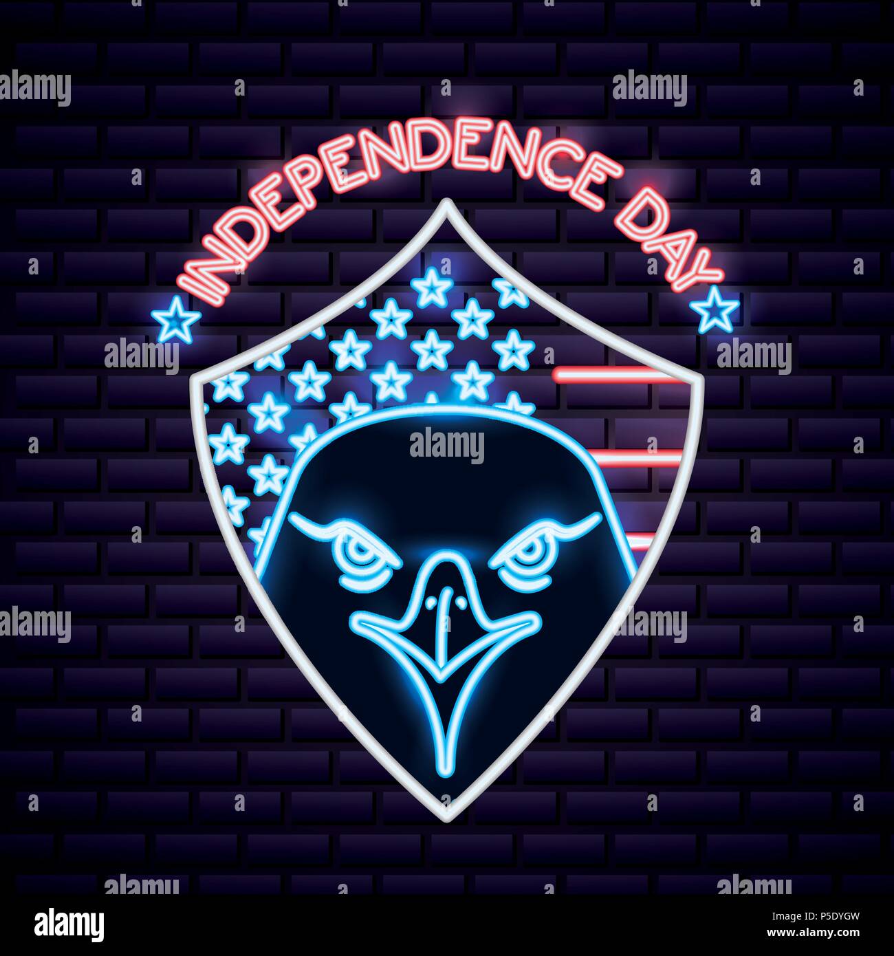 american independence day shield usa flag with eagle in middle vector ...