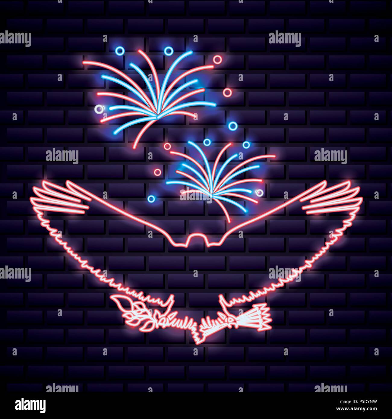 american independence day pink eagle neon happy celebrate fireworks ...