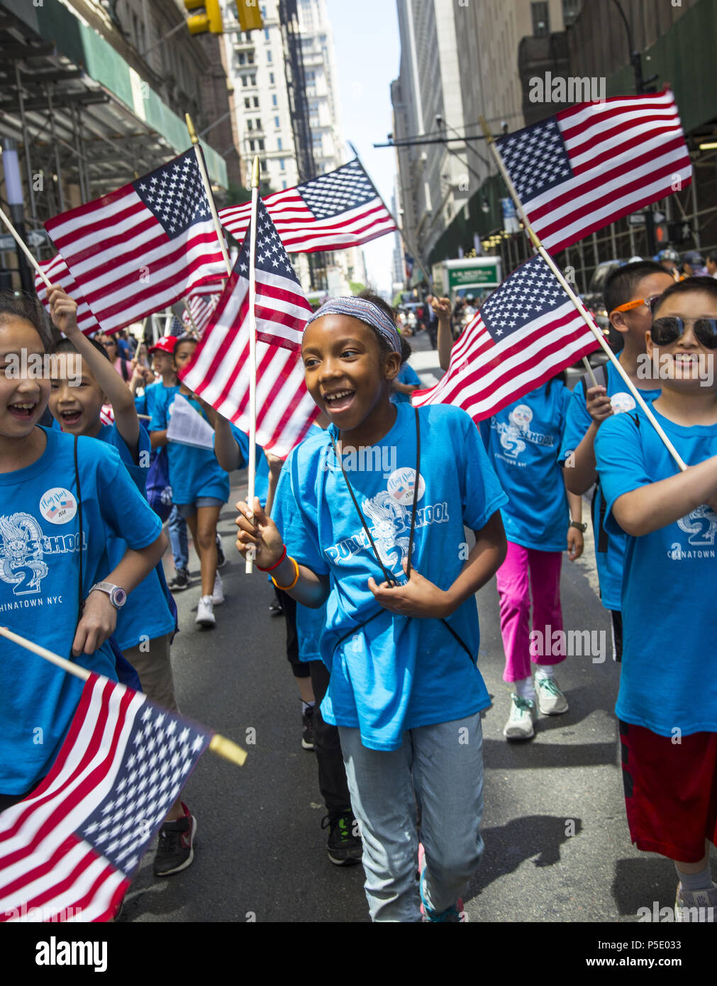 Students waving american flag hi-res stock photography and images - Alamy