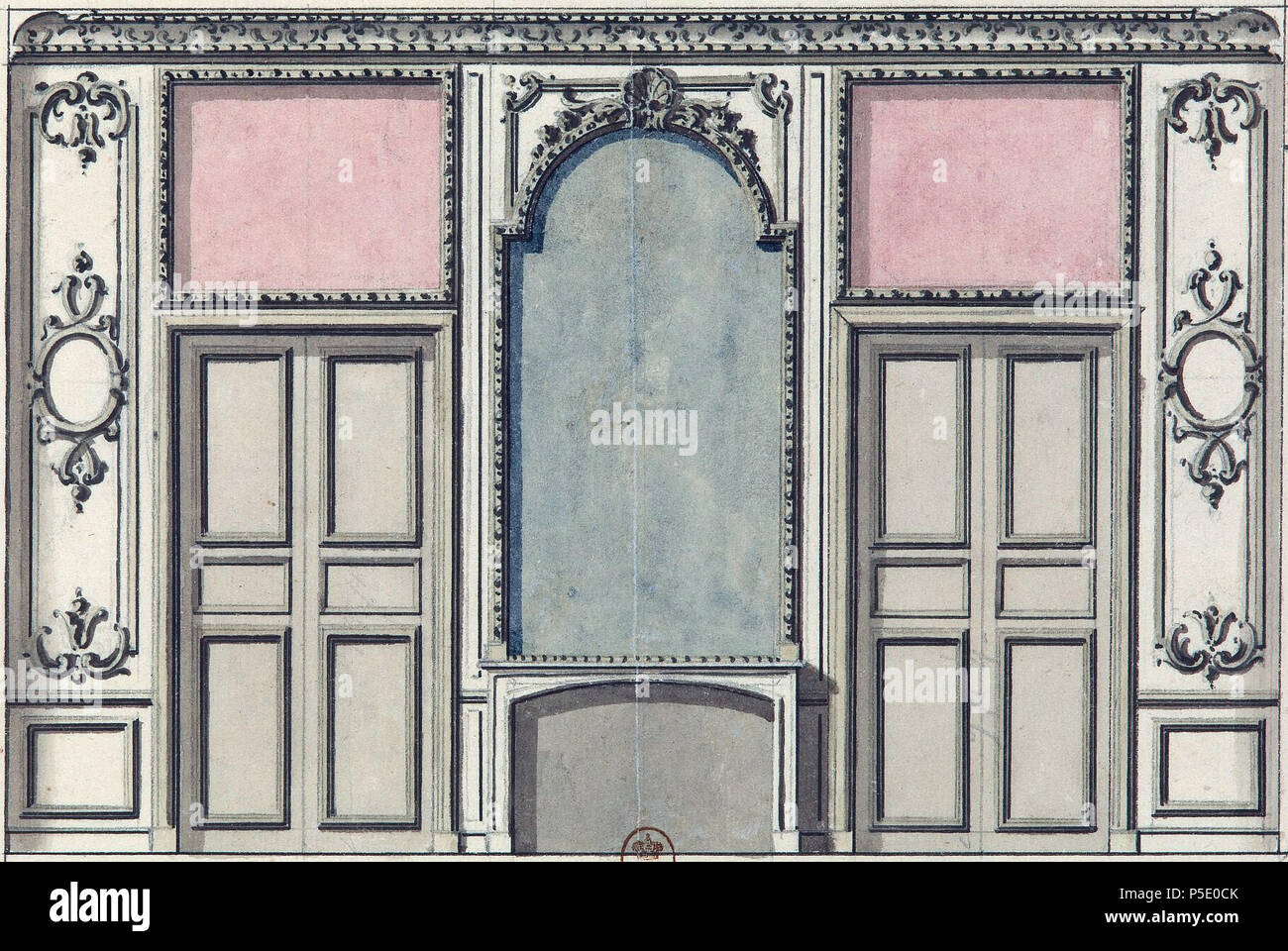 N/A. English: Interior design for an antechamber in the Palace of Buen ...