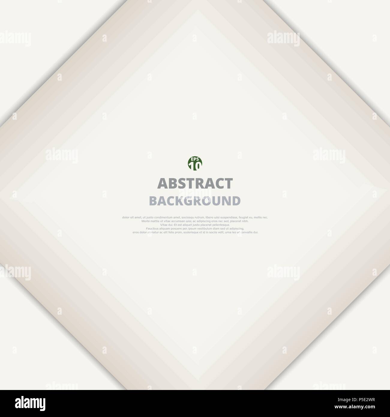 Abstract of soft brown paper cut square background, illustration vector ...